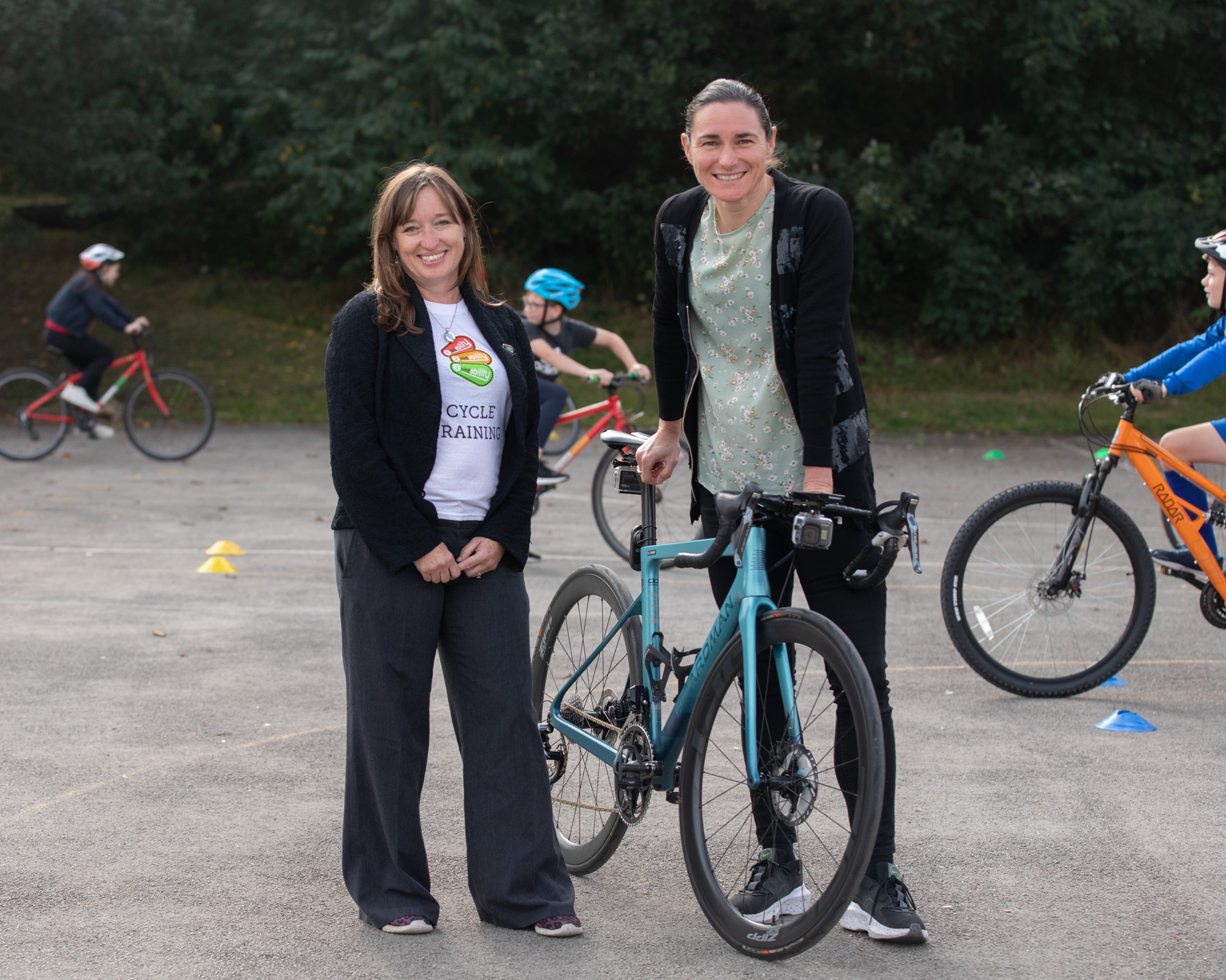 Dame Sarah Storey visits Bikeability session - Bikeability